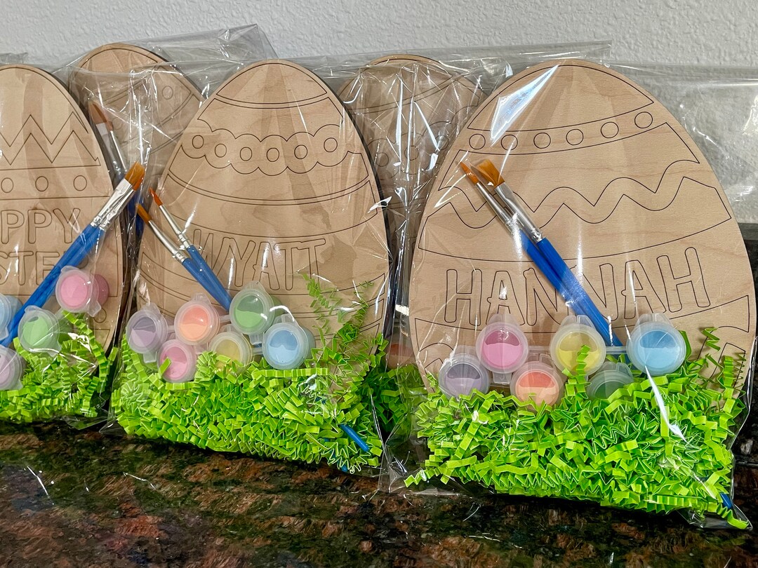 Personalized Kids Paintable Easter Egg, Easter Egg DIY Paint Kit, Easter Basket Present Filler ...