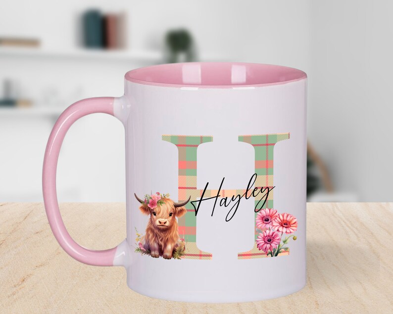 Highland Cow Print A-Z Alphabet Font Letters and Numbers Tartan Plaid ...