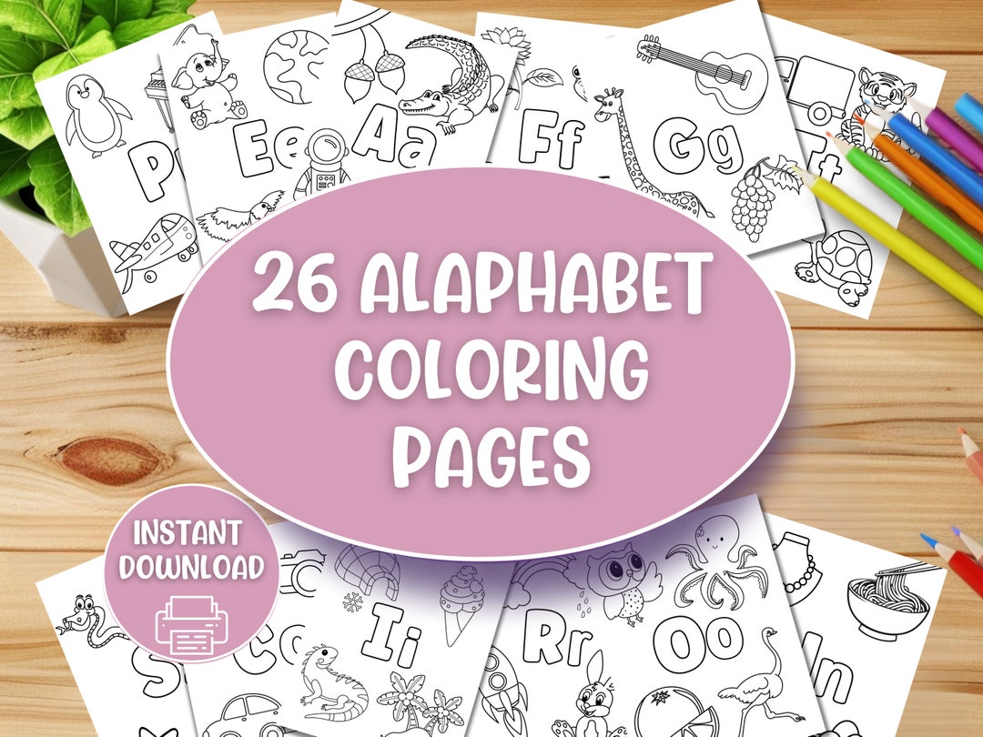 26 Alphabet Coloring Pages - Printable Instant Digital Download, PDF ...