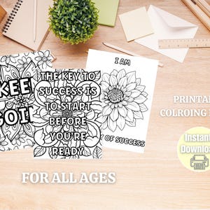 Motivational Floral Coloring Pages 25 Printable Coloring Pages, US ...