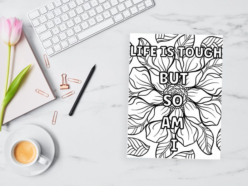 Motivational Floral Coloring Pages 25 Printable Coloring Pages, US ...