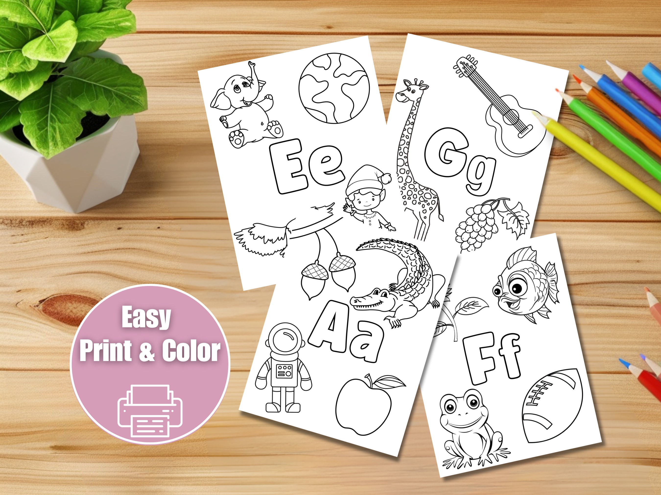 26 Alphabet Coloring Pages - Printable Instant Digital Download, PDF ...