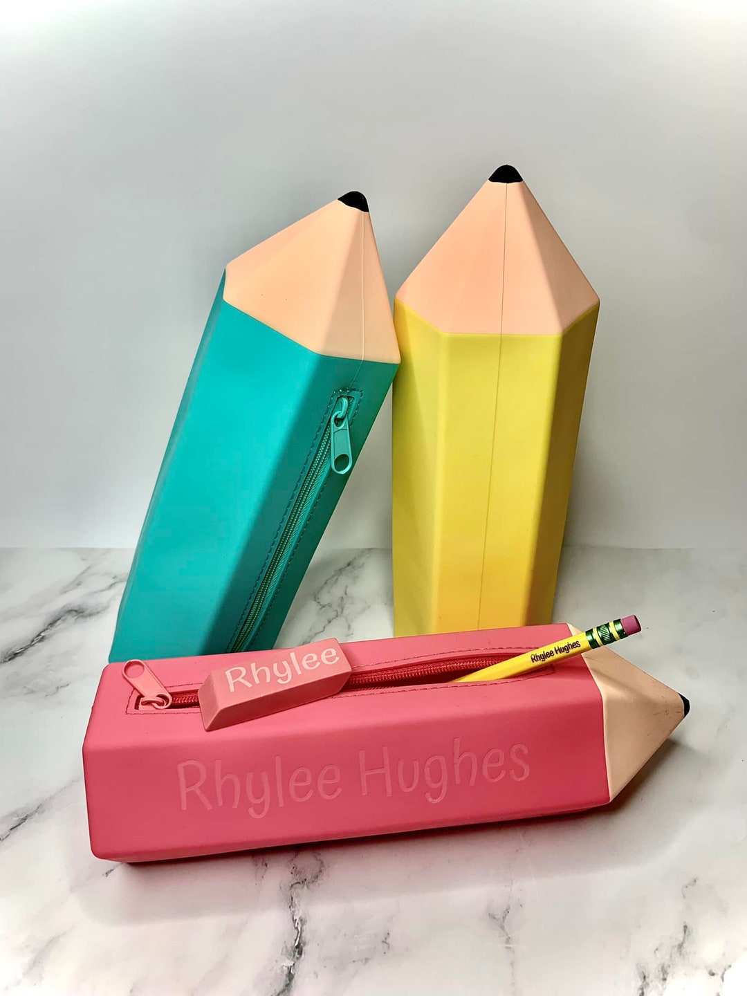 Custom Engraved Pencil Case Set Including Case, 3 Personalized Pencils ...