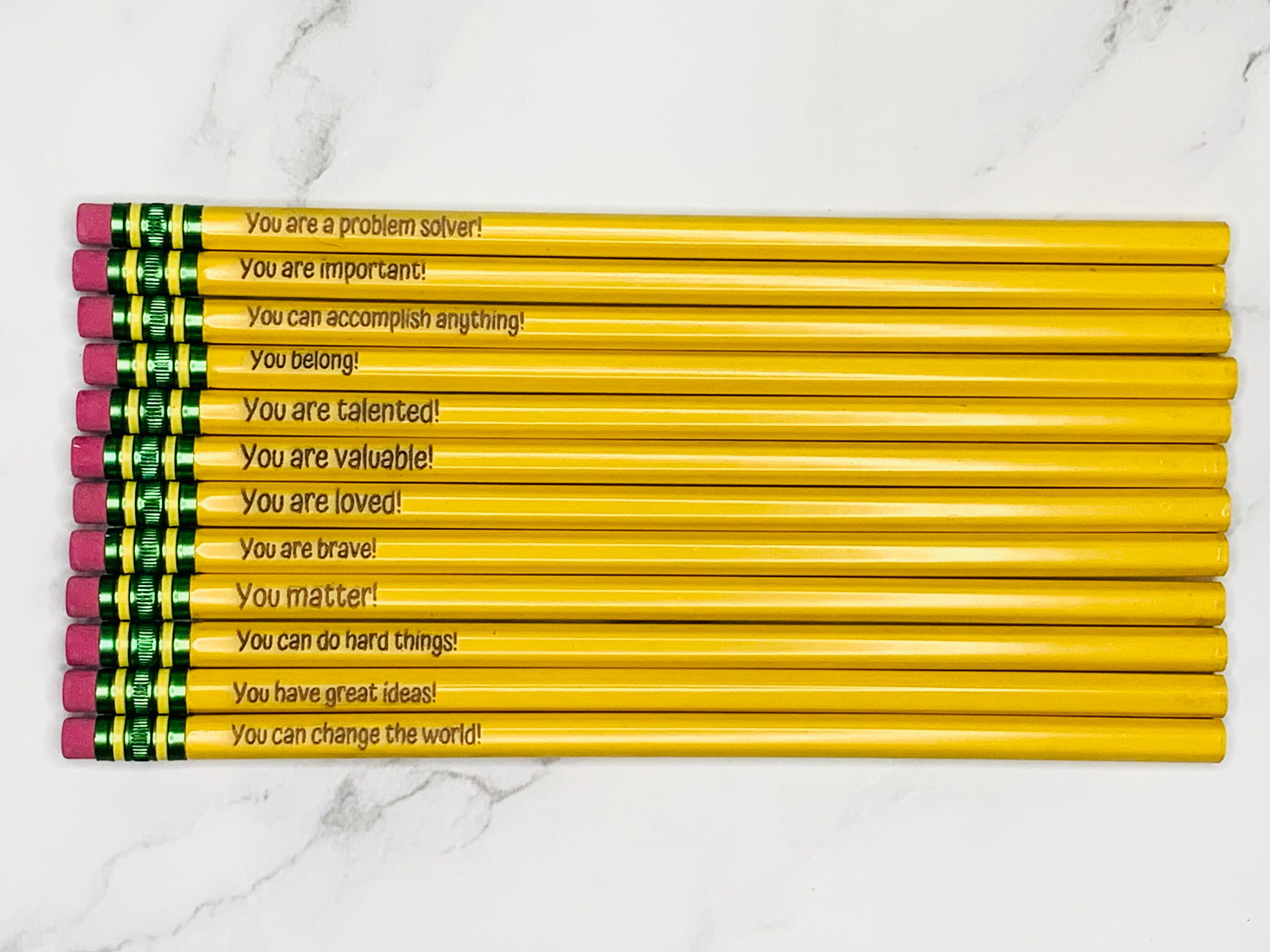 Positive Affirmation Pencils Set of 12 - Etsy