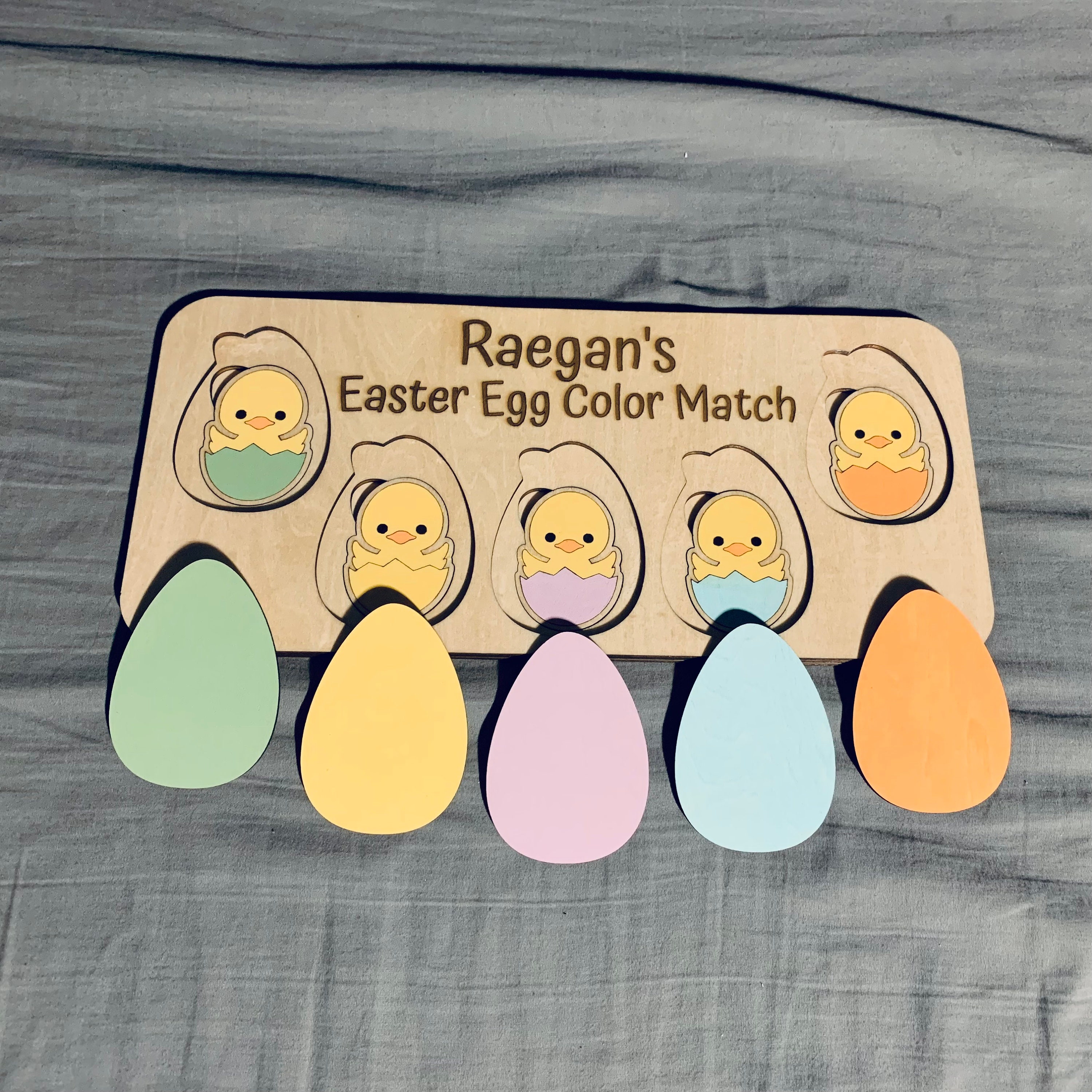 Custom Easter Egg Color Match Puzzle, Handmade Toys, Montessori Toys ...