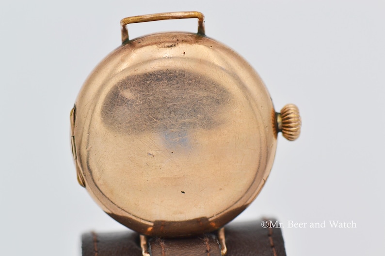 1918 Rare Vintage WWI Elgin Trench Watch, Shrapnel Guard, Red 12 ...