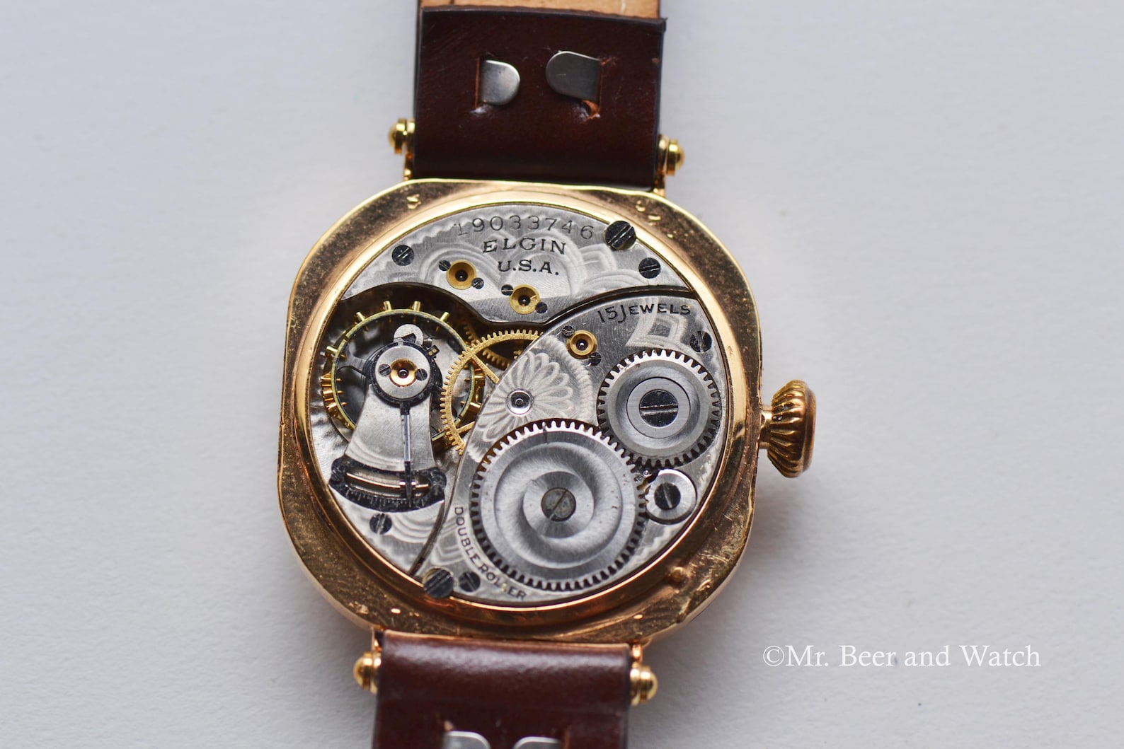 1917 Rare Vintage Elgin Trench Watch, Red 12, WWI Gold Filled Admiral ...