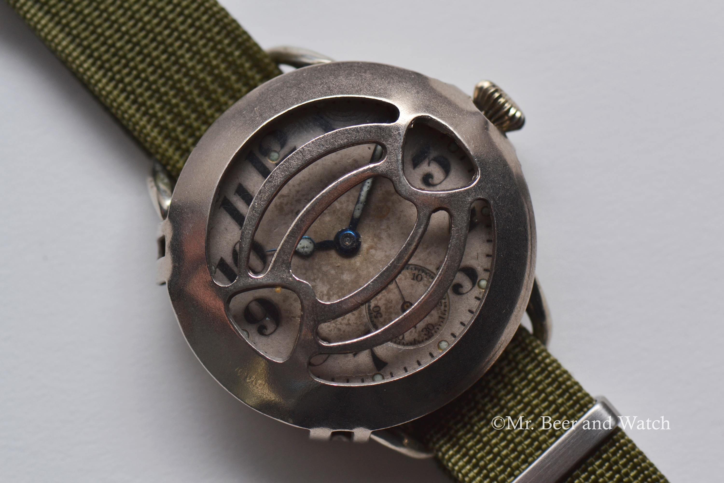 1918 Rare Giant 6s Vintage Elgin, Duo Shrapnel Guard, WWI First ...