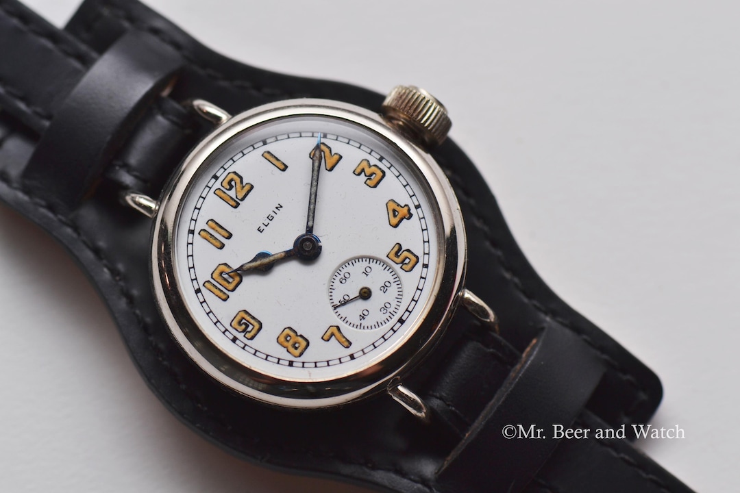 1918 Rare Vintage Elgin Trench Watch, WWI Military Shadow Dial, Wire ...
