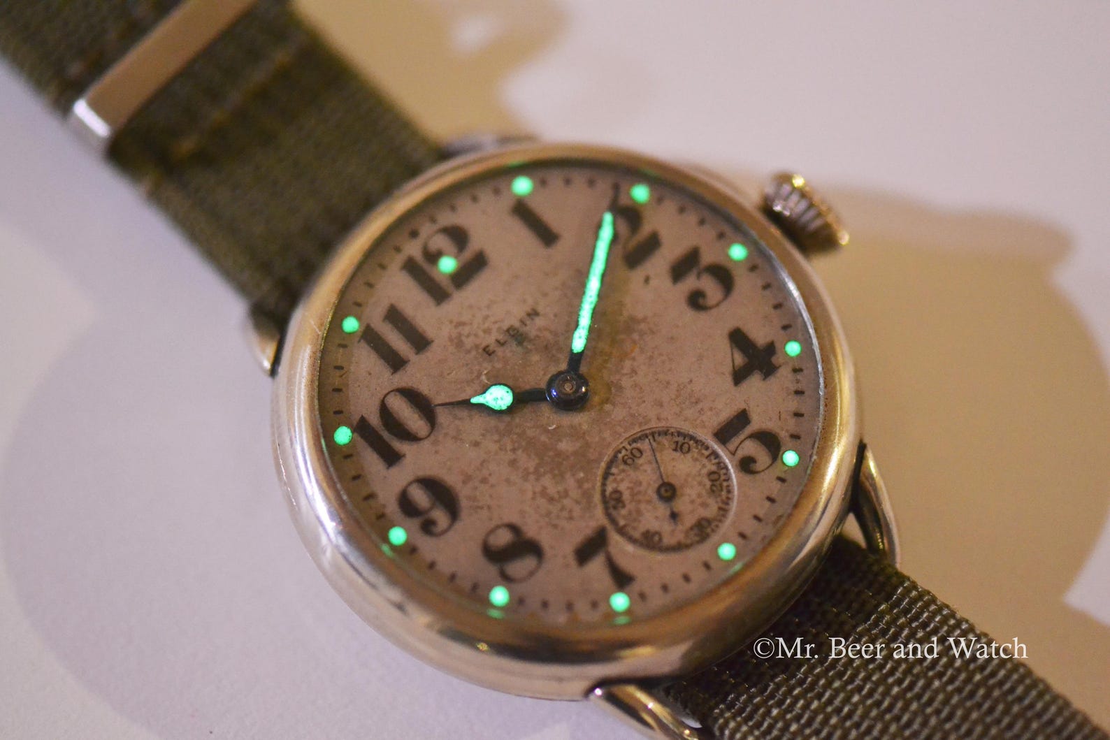 1918 Rare Giant 6s Vintage Elgin, Duo Shrapnel Guard, WWI First ...