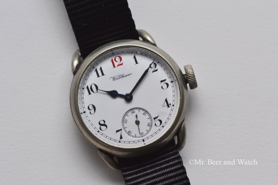 1918 Vintage Waltham Red 12, Rare 16 Jewel Adjusted Movement, Enamel ...