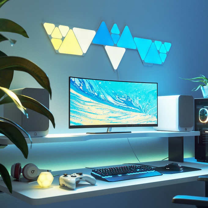 Nanoleaf Shapes 17 LED Light Panels Kit 7 Big Triangles and 10 Mini ...