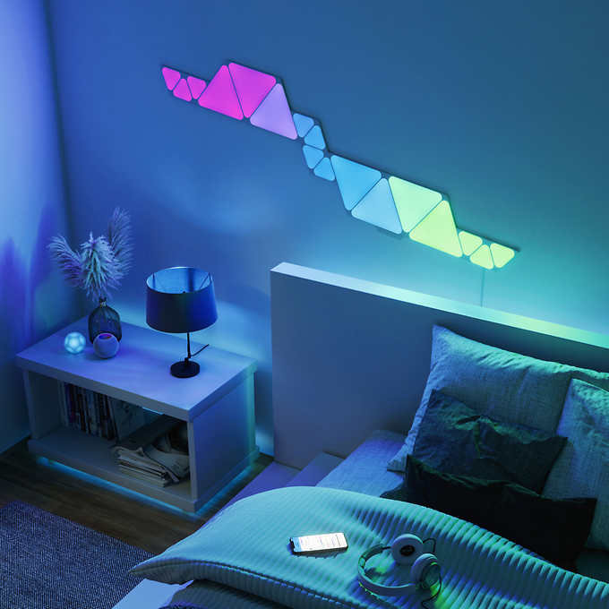 Nanoleaf Shapes 17 LED Light Panels Kit 7 Big Triangles and 10 Mini ...