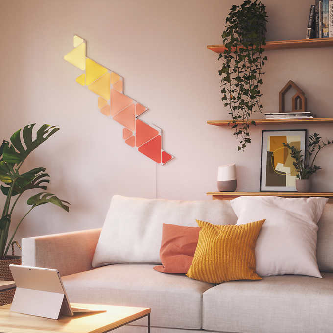 Nanoleaf Shapes 17 LED Light Panels Kit 7 Big Triangles and 10 Mini ...