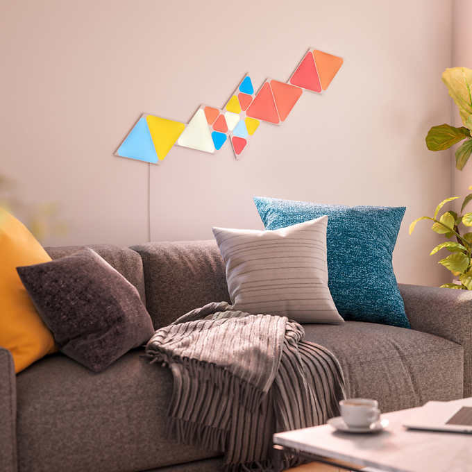 Nanoleaf Shapes 17 LED Light Panels Kit 7 Big Triangles and 10 Mini ...