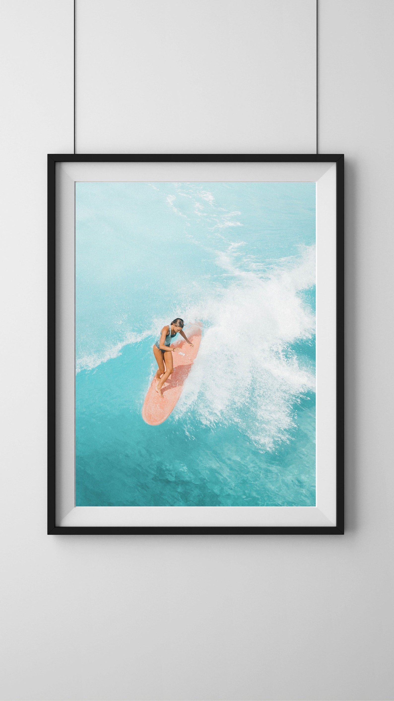 Surf Girl Print, Beach Wall Art, Surf Boho Wall Art, Surfing Wall Decor ...