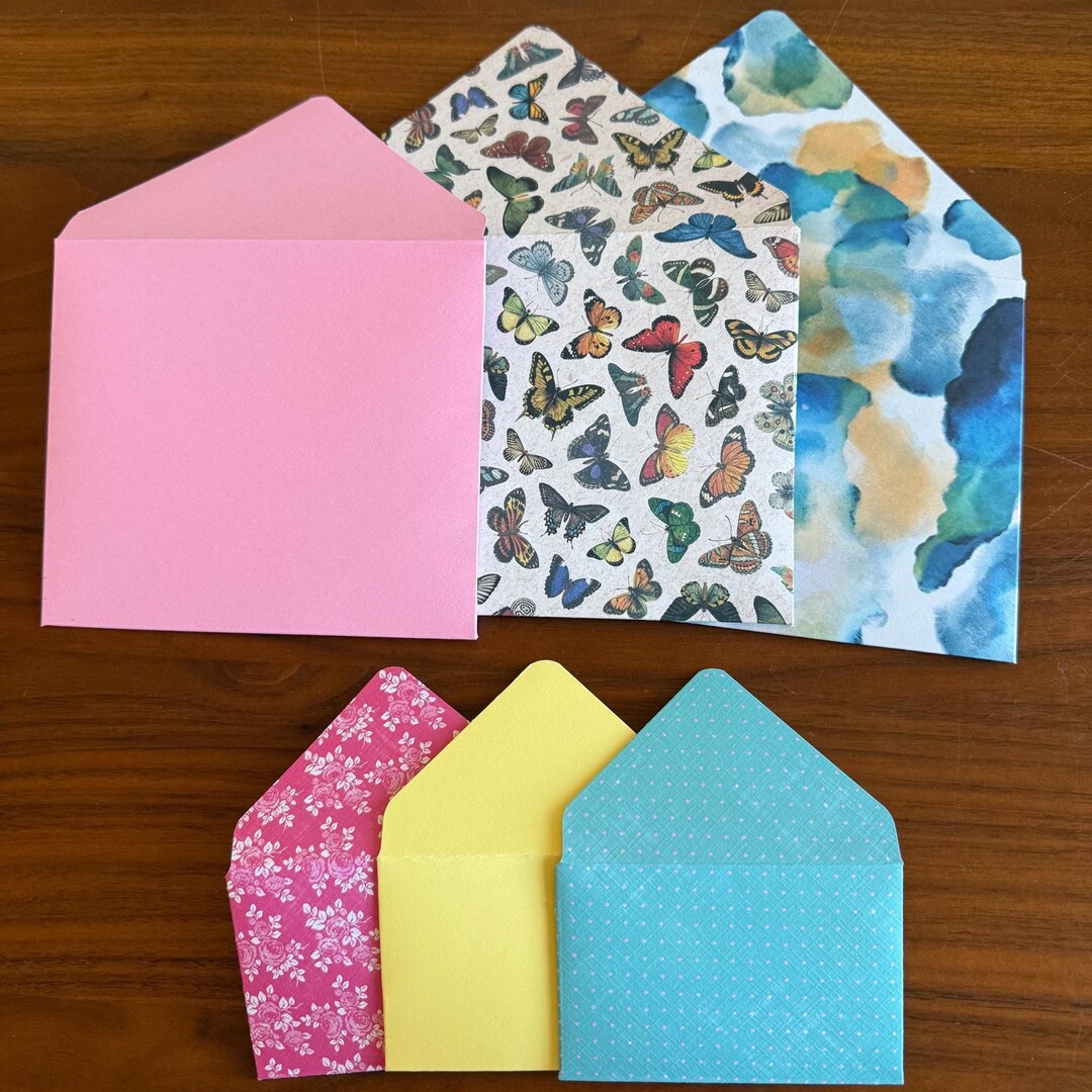 Handmade Baby Shower Envelope Variety Pack – Pastel Pink, Blue, Yellow ...