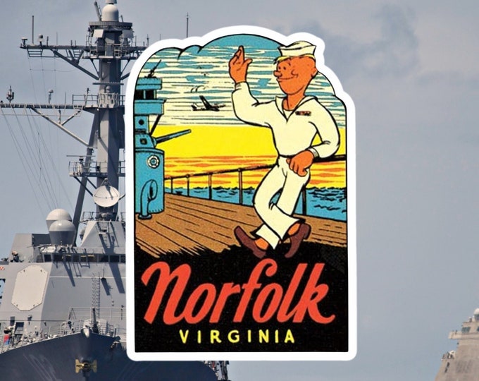 Vintage Norfolk Virginia Navy Decal. 4x2.75 Waterproof - Etsy