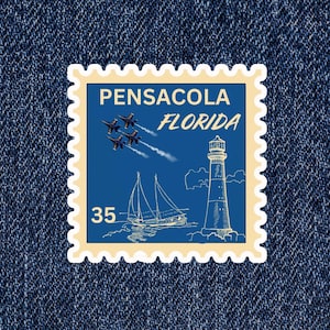 Pensacola Florida Travel Stamp Decal! Waterproof! 3"x3" Made in the USA ...