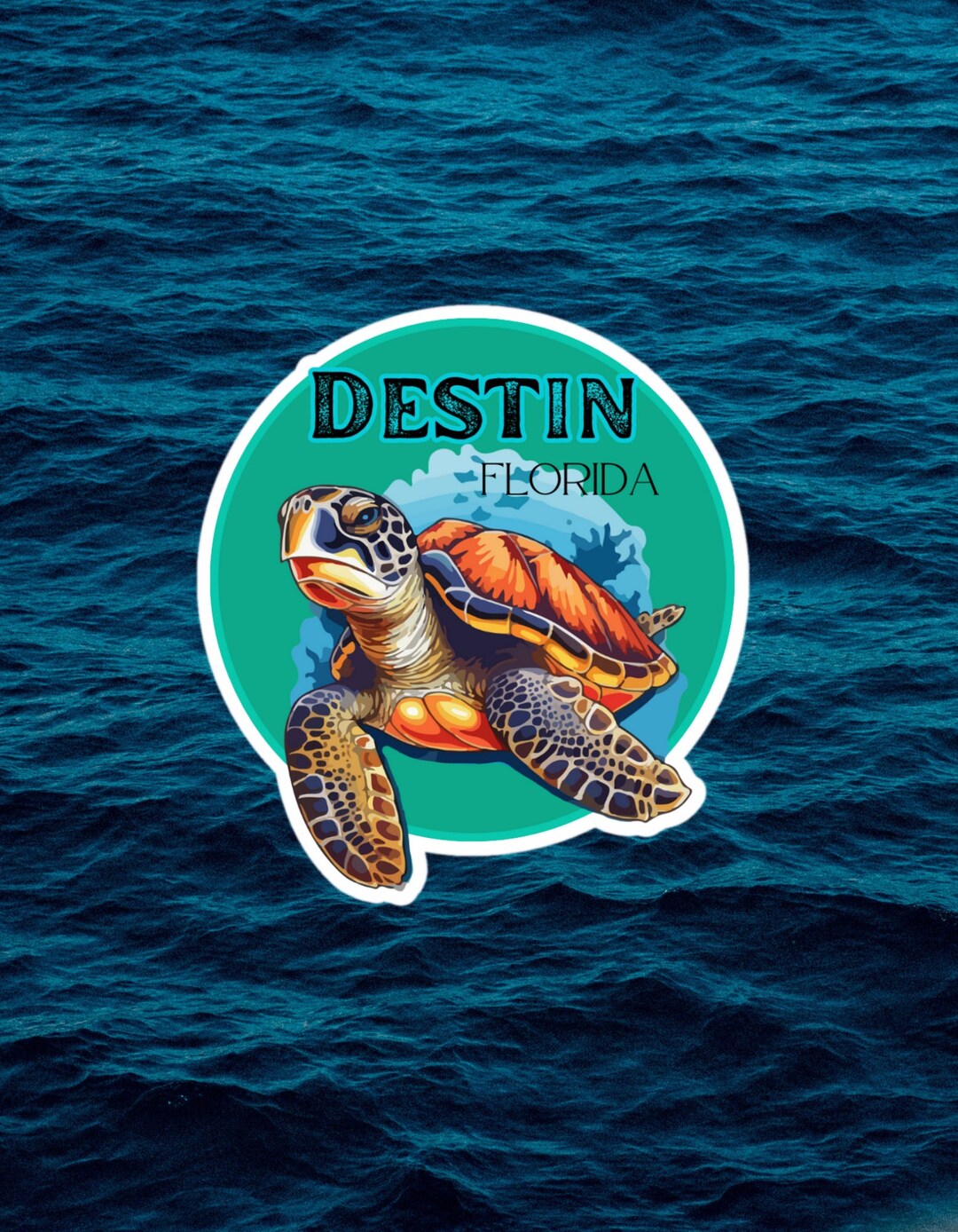 Destin Florida Sea Turtle Sticker - Etsy