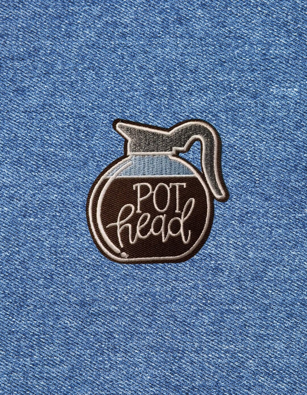 Funny pot Head Coffee Lover Iron-on Patch 3x2.75 - Etsy