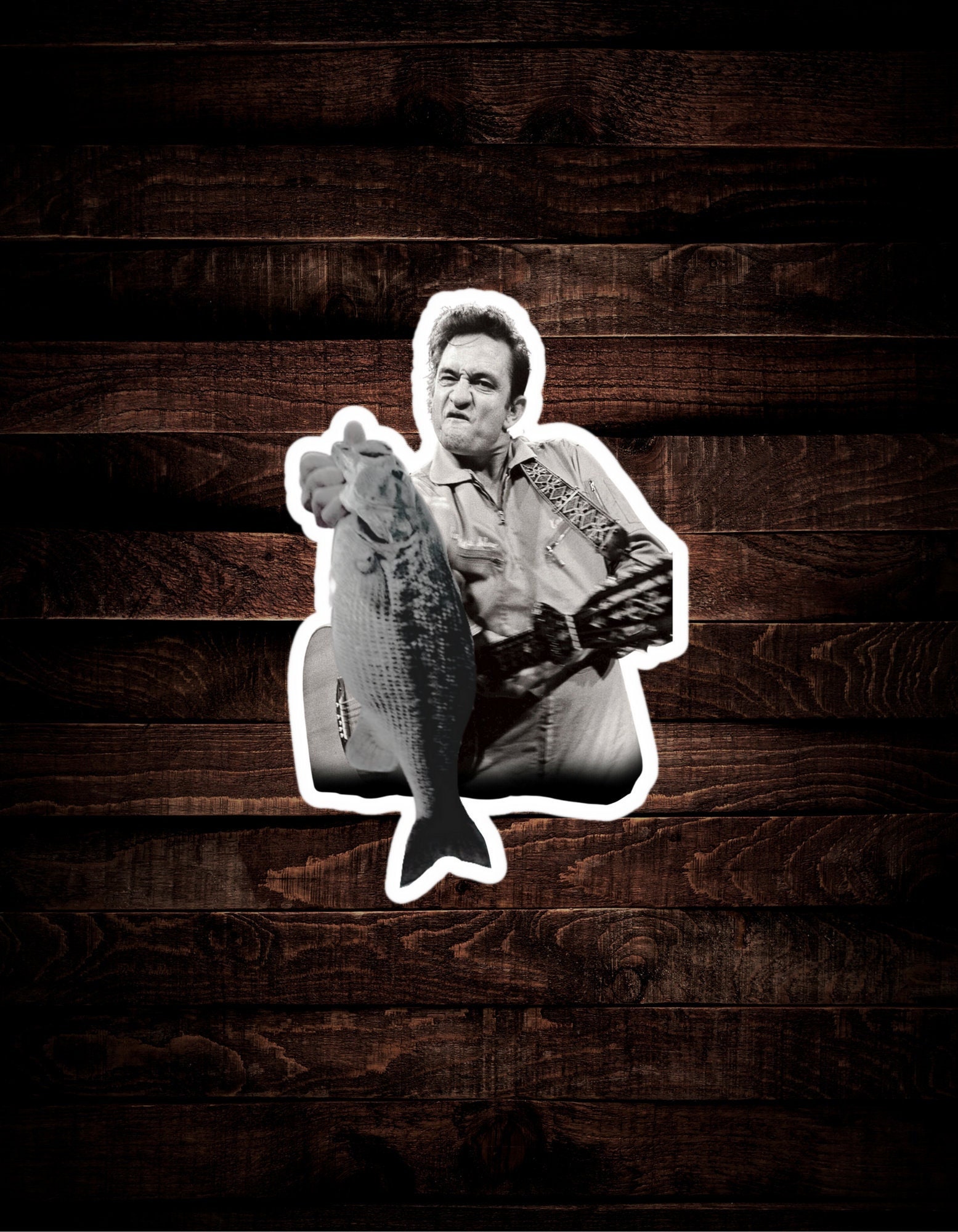 Johnny Cash Middle Finger Poster Framed