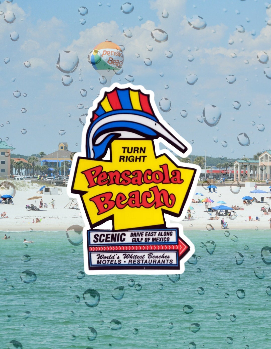 Pensacola Beach Sign Sticker - Etsy