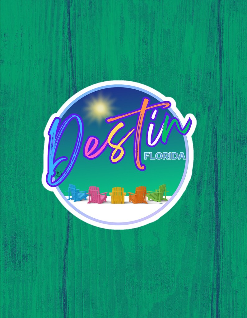 Destin Florida Beach Colorful Sticker! 3.5" in Diameter! Waterproof ...