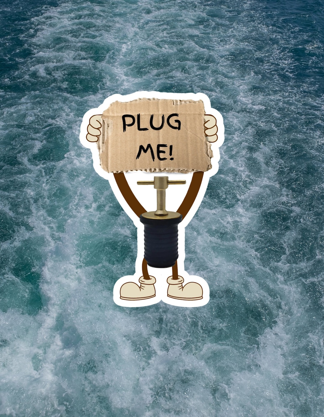 Boat Drain Plug Decal/sticker! 3.5"x2.4" Waterproof! Made in the USA ...