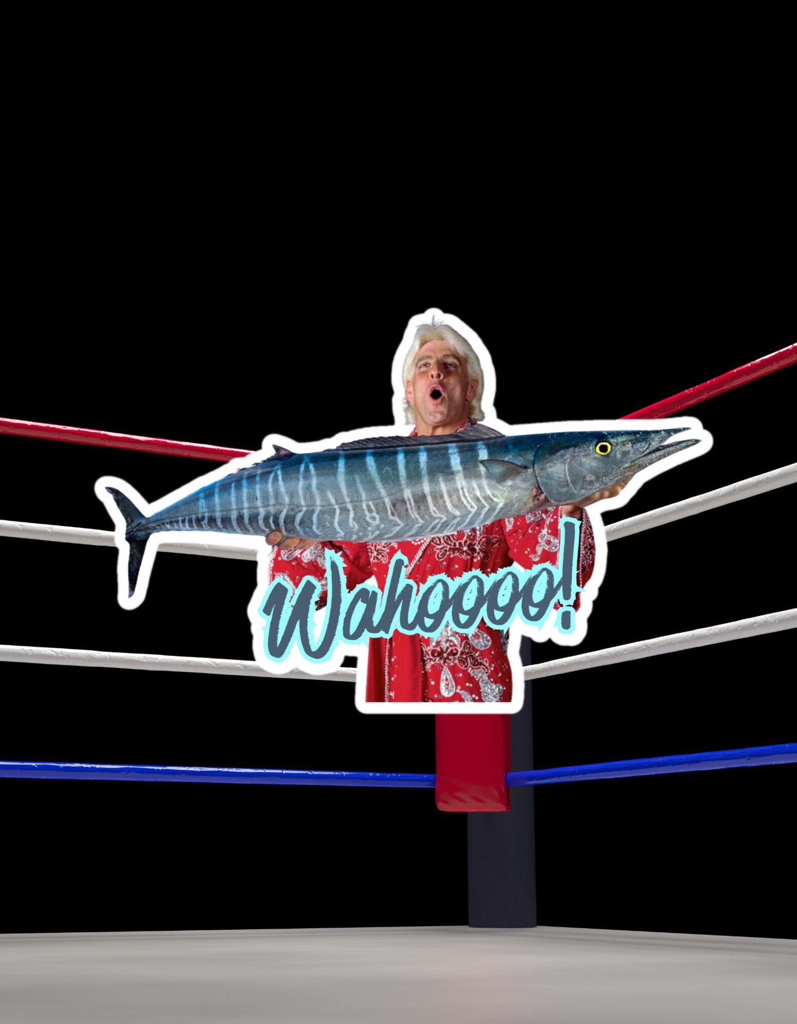 Ric Flair Wahooo! Funny Fish Sticker! - Etsy