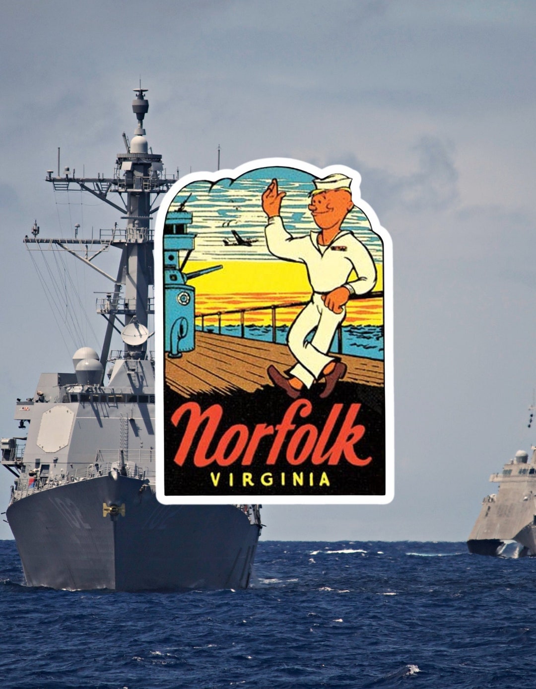 Vintage Norfolk Virginia Navy Decal. 3.5"x2.5" Waterproof! Made in the USA! - Etsy