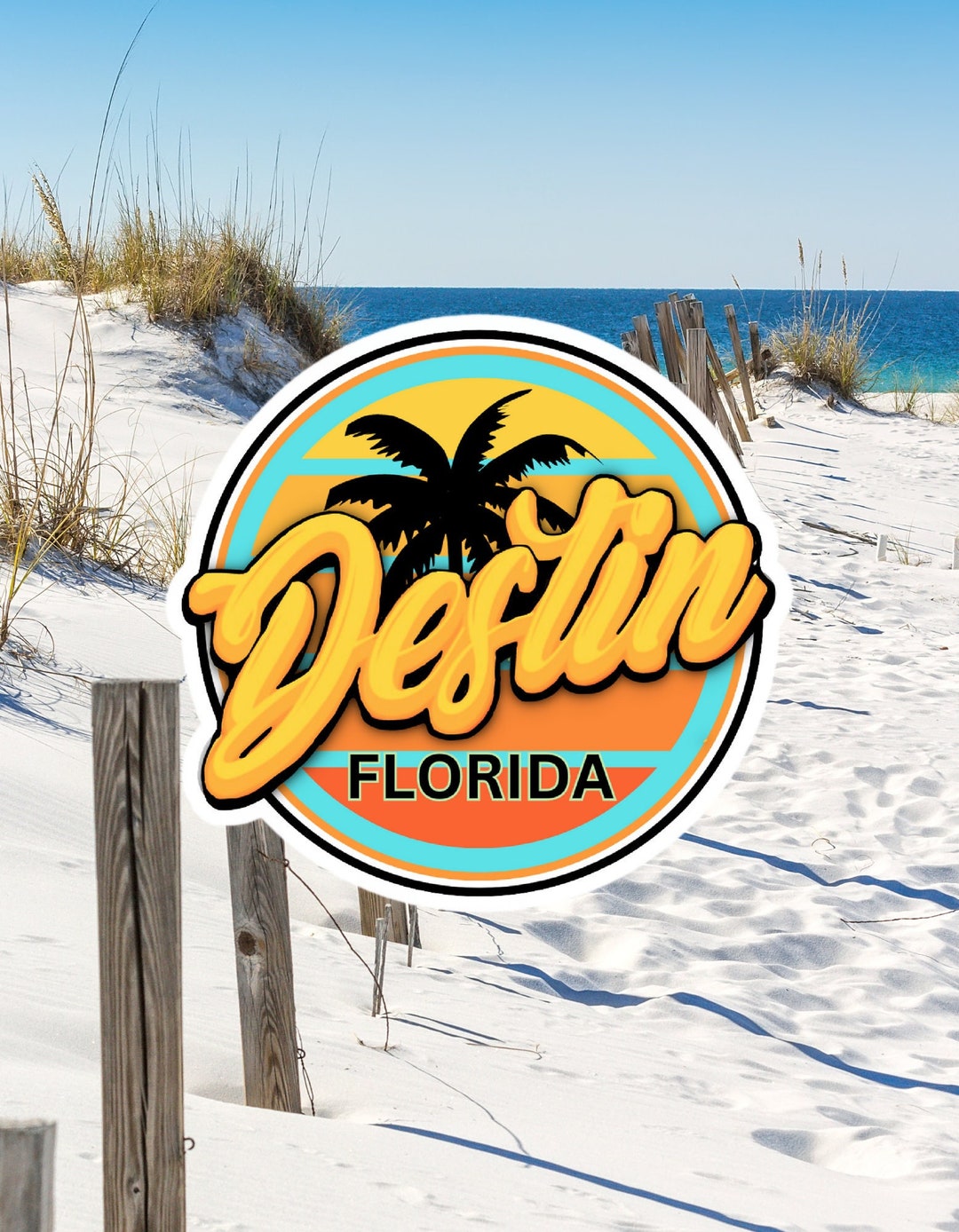 Destin Florida Palm Tree Sticker 3"x3" Waterproof! Made in the USA! - Etsy