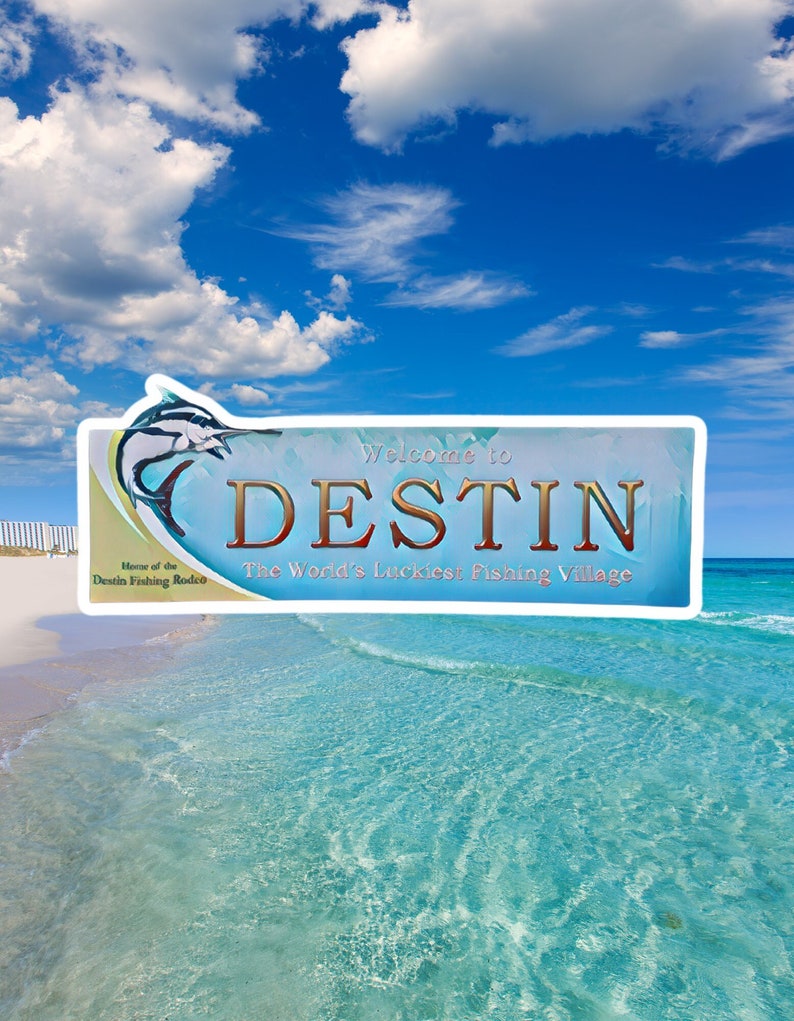 Destin Florida Sign Vinyl Decal/sticker! 5"x1.5". Waterproof! Made in ...