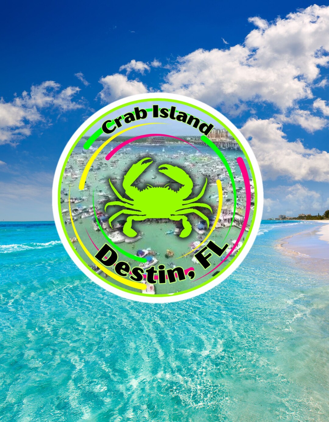 Crab Island Destin Florida Sticker - Etsy