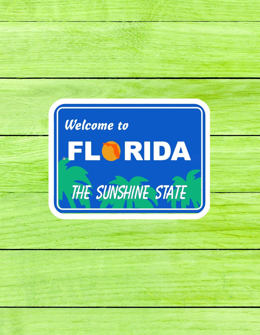 Welcome to Florida State Sign Sticker! 3.5"x2.5" Waterproof! Made in ...
