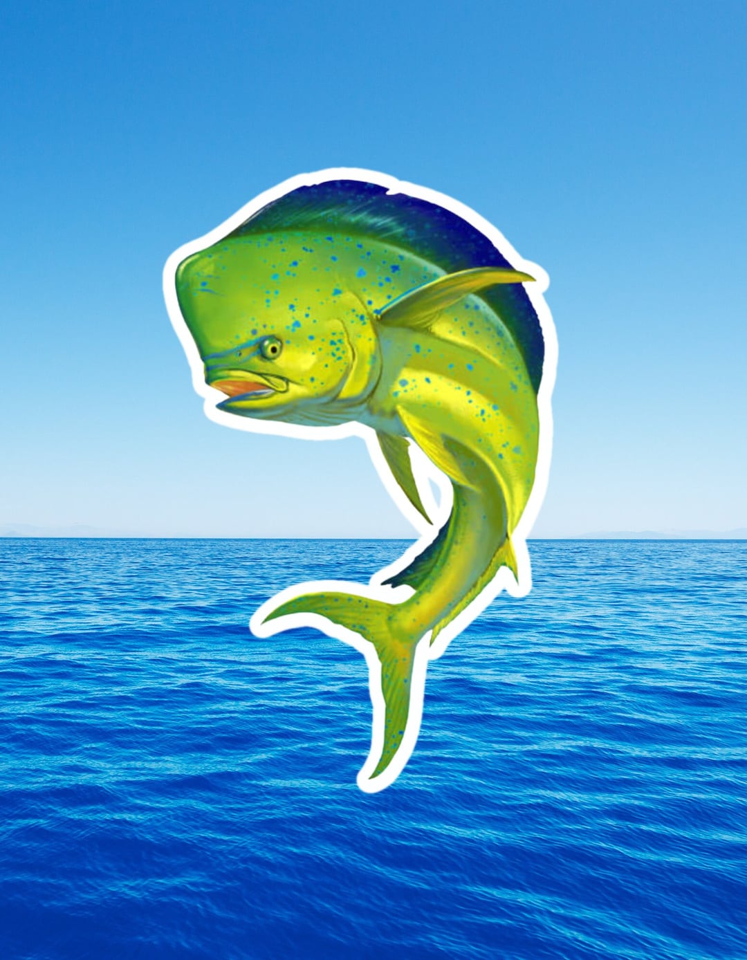 Mahi Mahi Dolphin Fish Sticker. Waterproof! 4.5"x3" Made in the USA! - Etsy