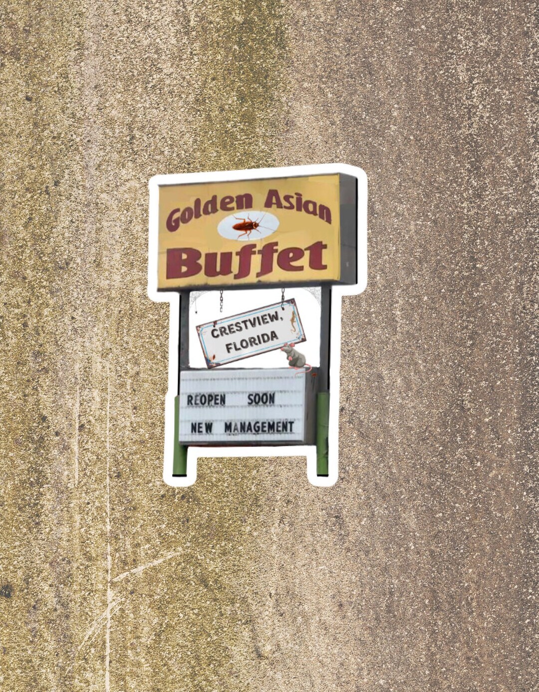 Golden Asian Buffett Crestview Florida Sticker! Vintage, Historic ...