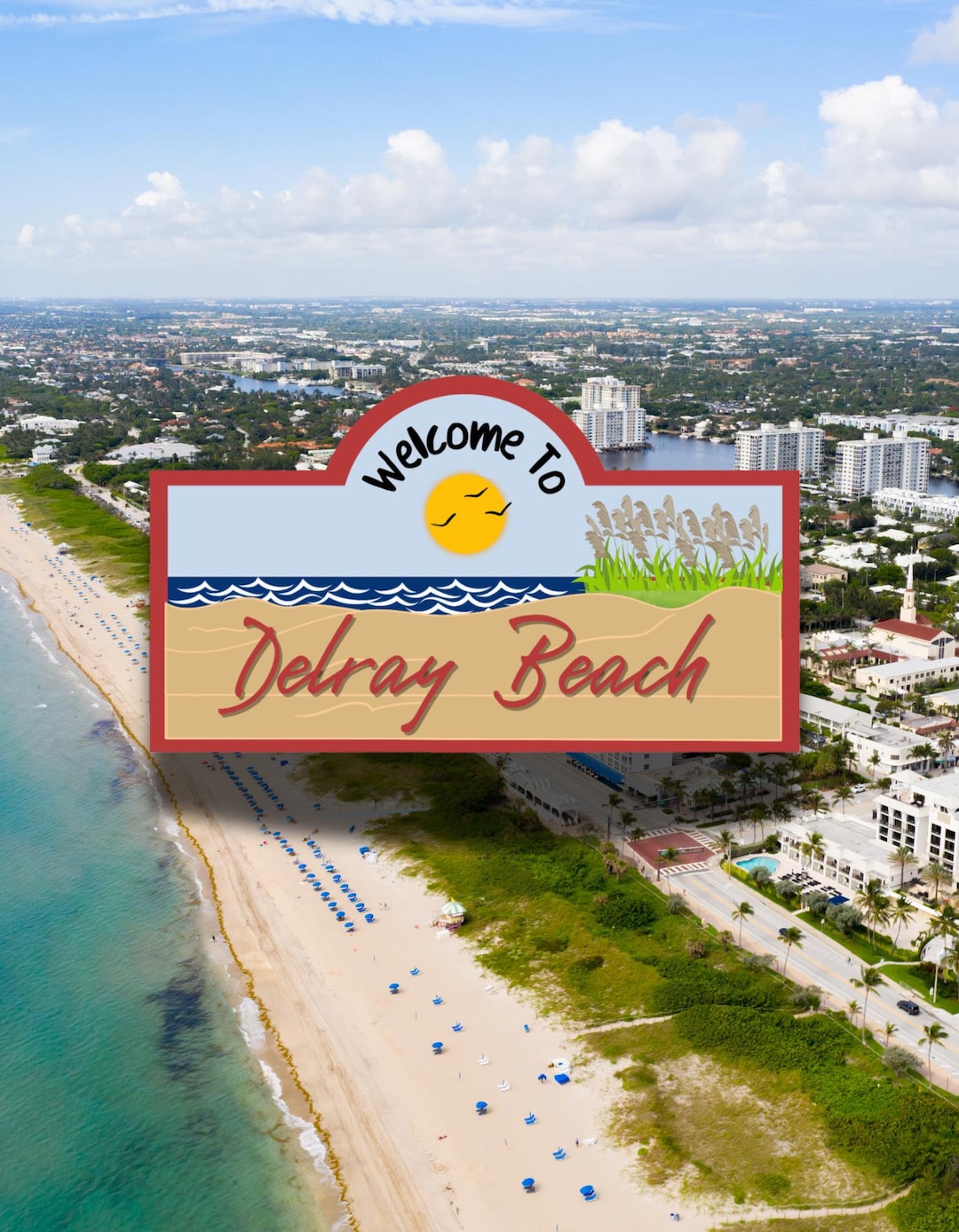 Welcome to Delray Beach Florida Sticker! 3.5"x 2.03" Waterproof! Made ...