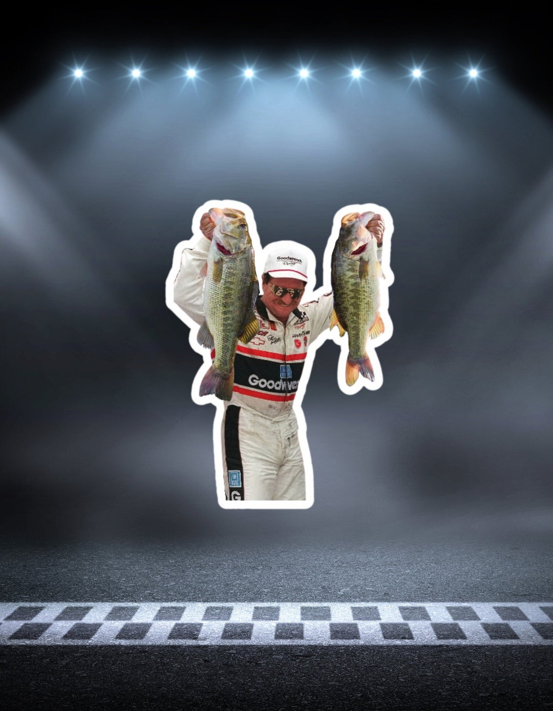 Dale Earnhardt Bass Fishing Sticker! - Etsy
