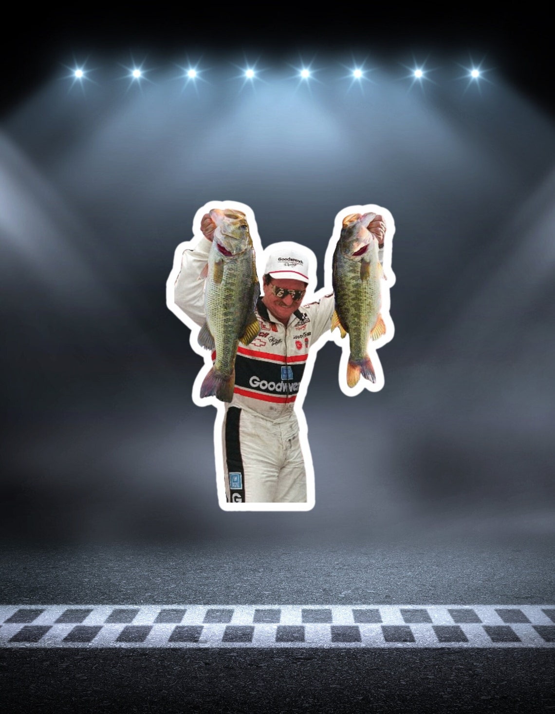 Dale Earnhardt Bass Fishing Sticker - Etsy