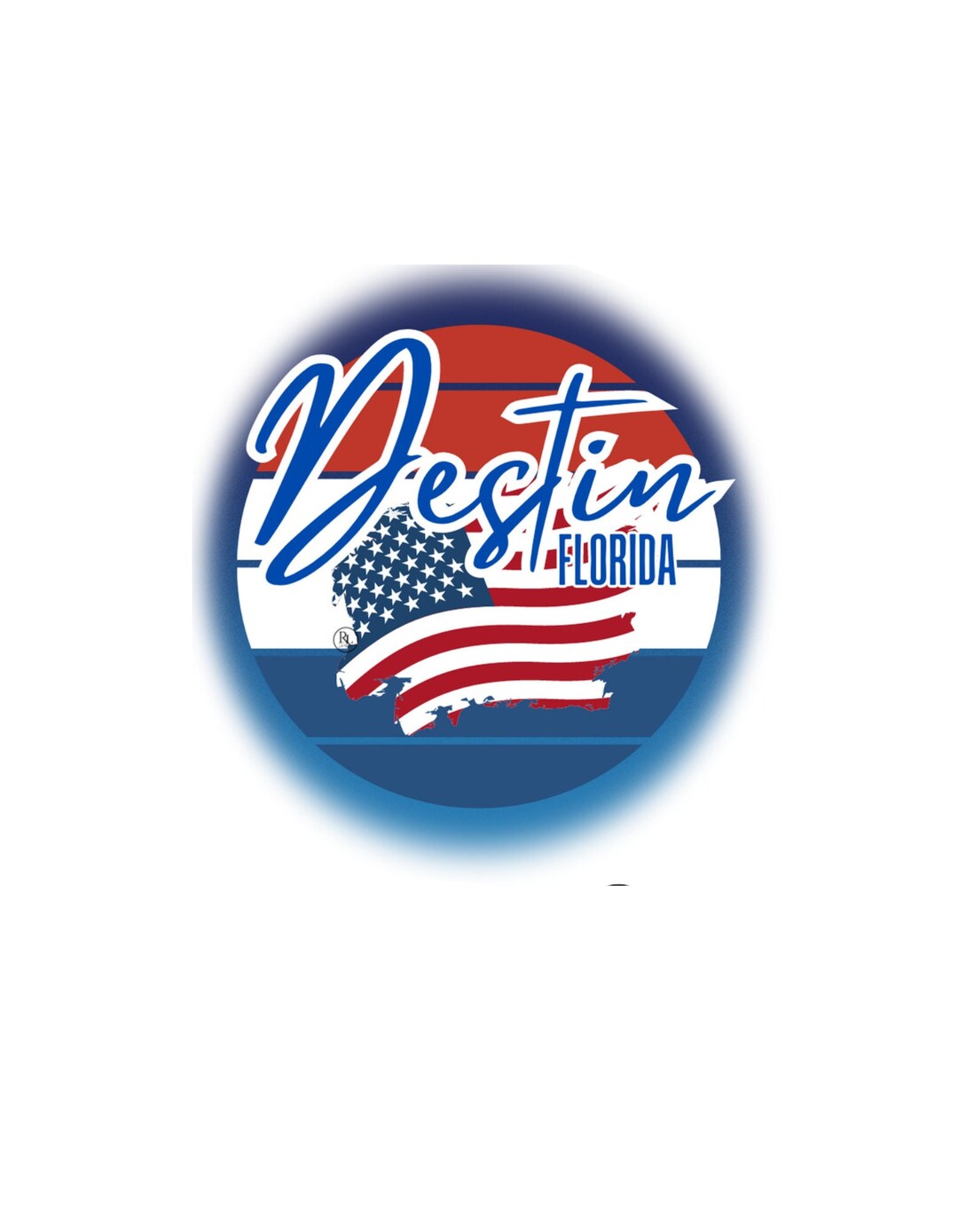 Destin Florida Red, White, and Blue Sticker. Over 3" in Diameter ...