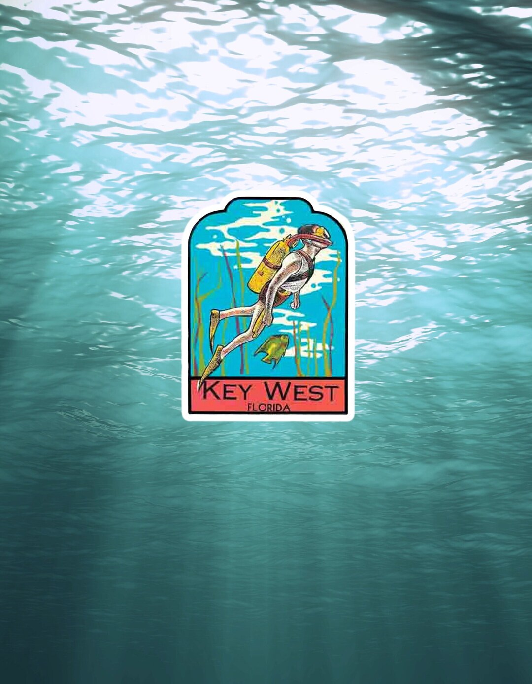 Vintage Key West 1950's Diving Reproduction Decal - Etsy