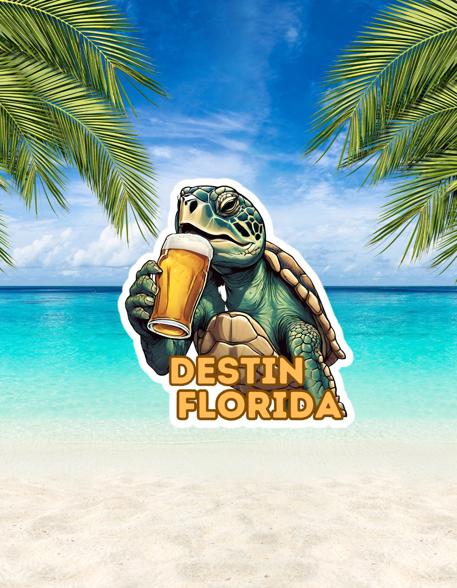 Destin Florida Sea Turtle Beer Decal! - Etsy