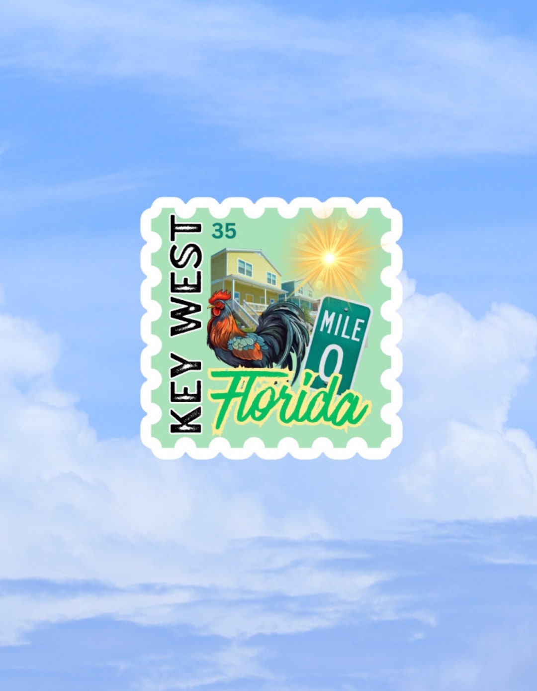 Key West Florida Travel Stamp Decal! Waterproof! Made in the USA! 2.5 ...