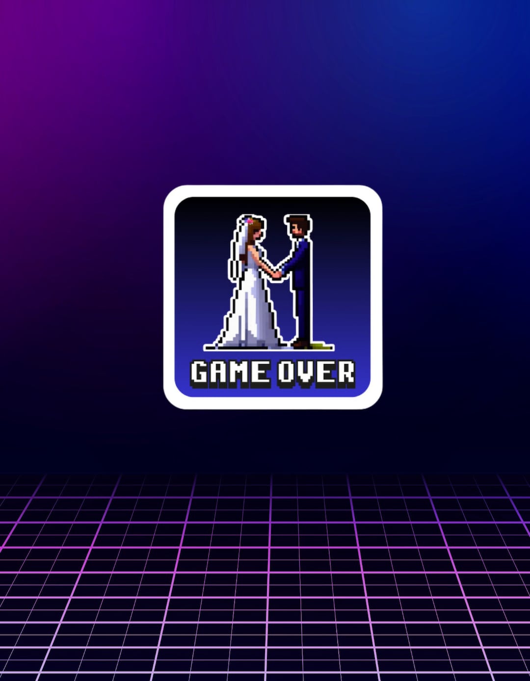 Funny Married Game Over Sticker! 2.5"x2.5" Waterproof! Made in the USA ...