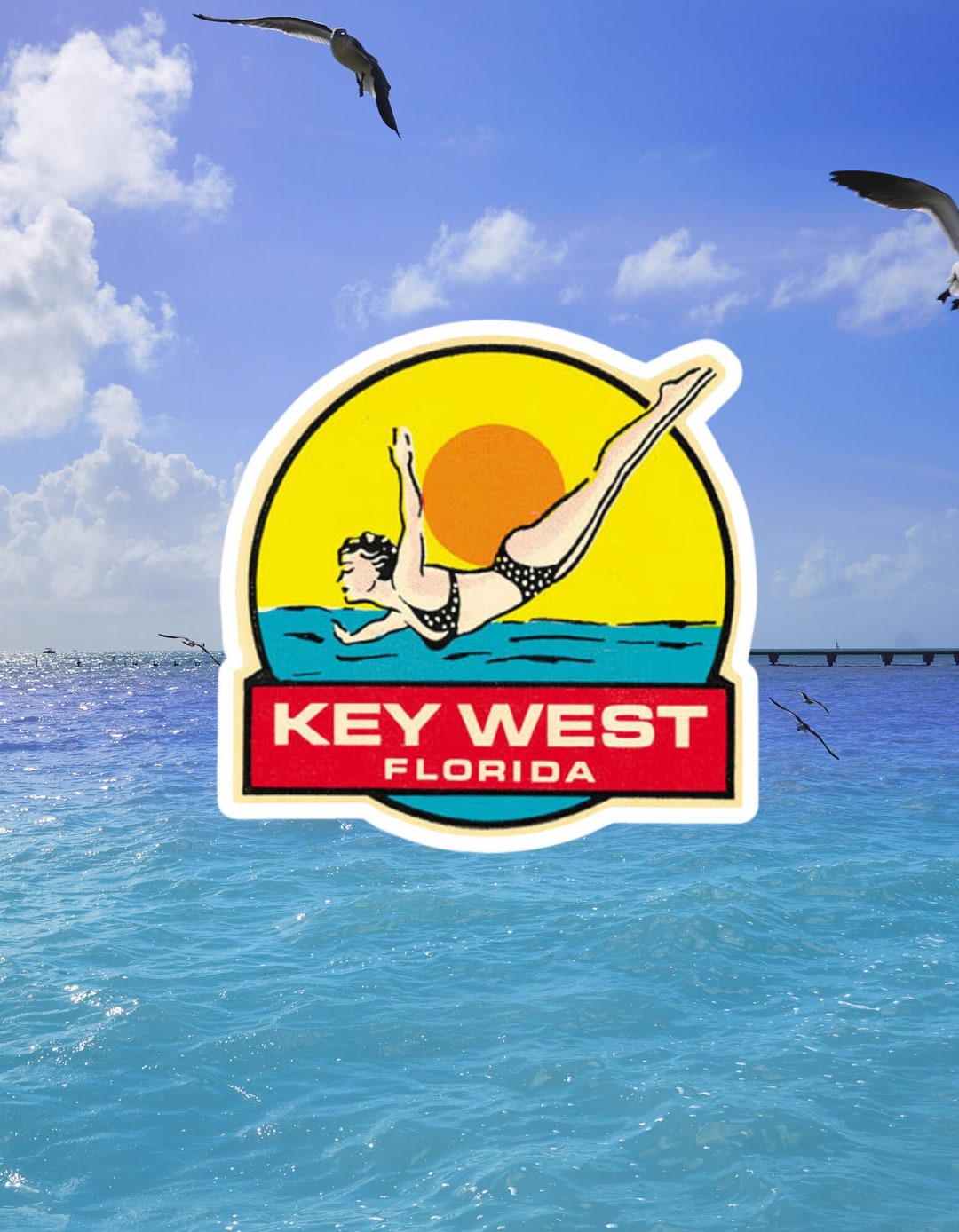 Vintage Key West 1950's Reproduction Sticker! Waterproof! Made in the ...