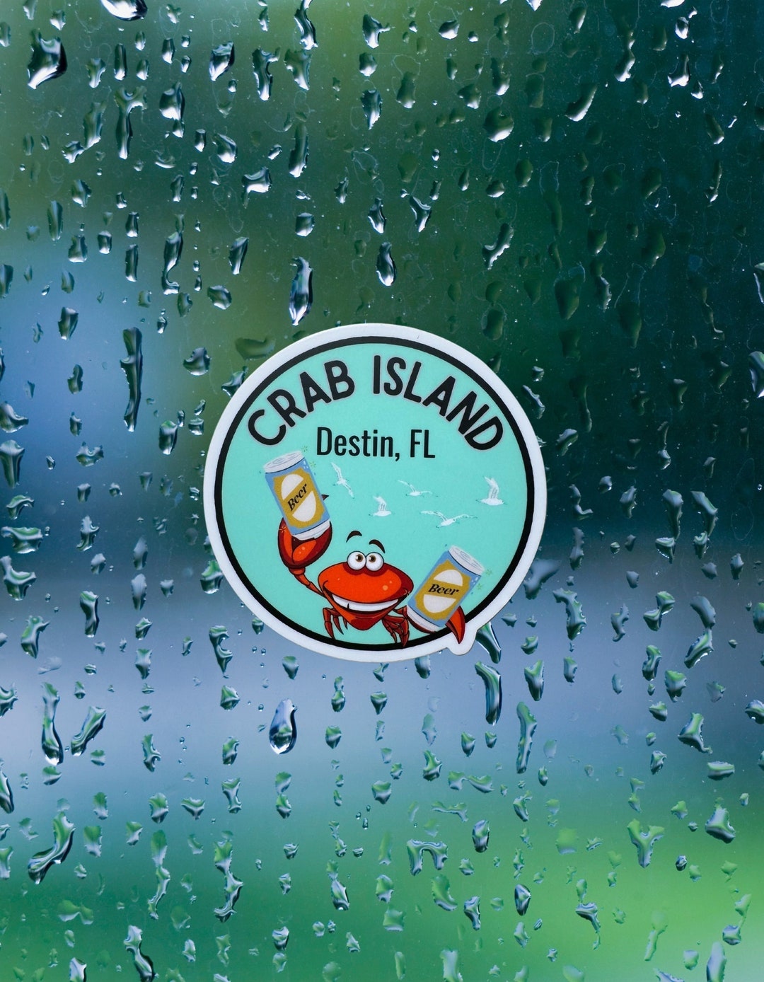 Crab Island Florida Destin Florida Sticker 3"x3" Waterproof! Made in ...