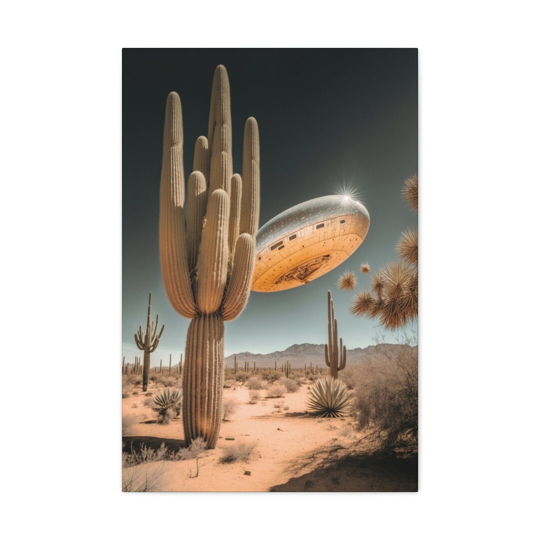 UFO in the Desert, Canvas Gallery Wraps - Etsy