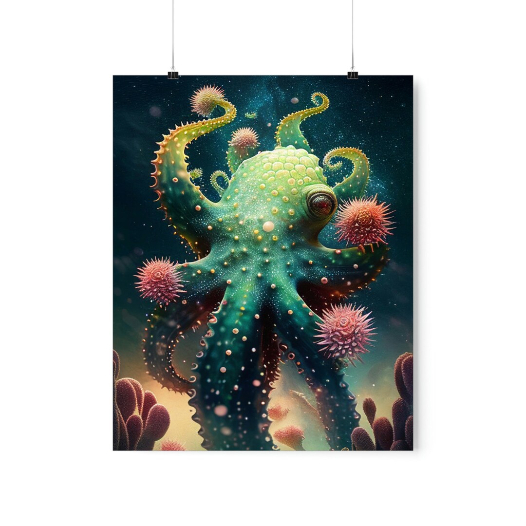Galactic Octopus, Premium Matte Vertical Posters - Etsy