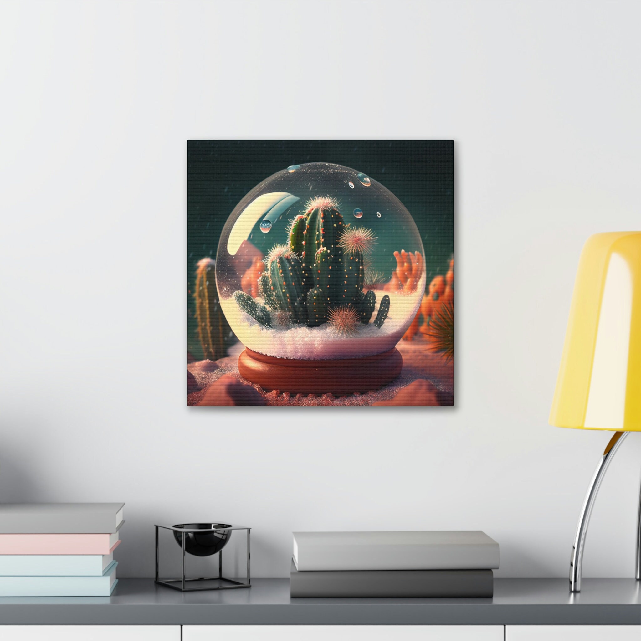 Photo of Cactus in a Snow Globe, Canvas Wrap - Etsy